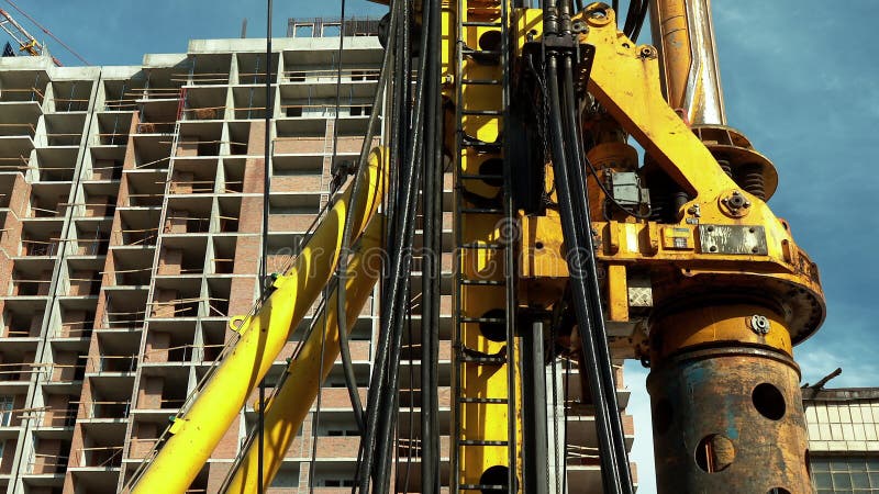 Pile Driver Heavy Machinery for Concrete Pouring at Constructions Stock ...
