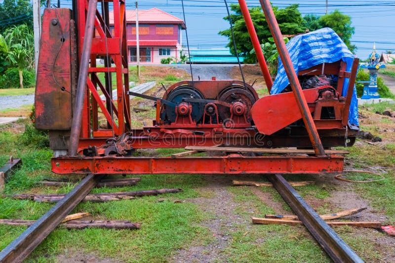 Pile driving crane stock image. Image of concrete, cement - 103052041