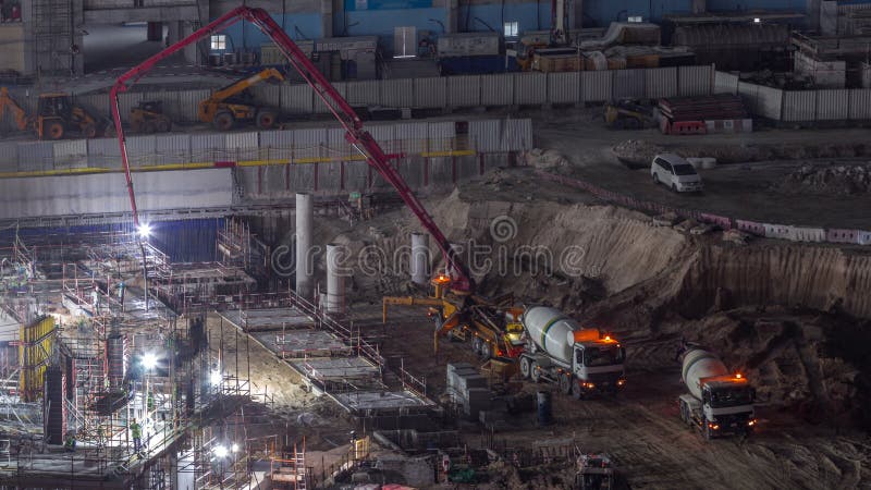 Pile Driving in Foundation Pit for Construction of Apartment Complex ...