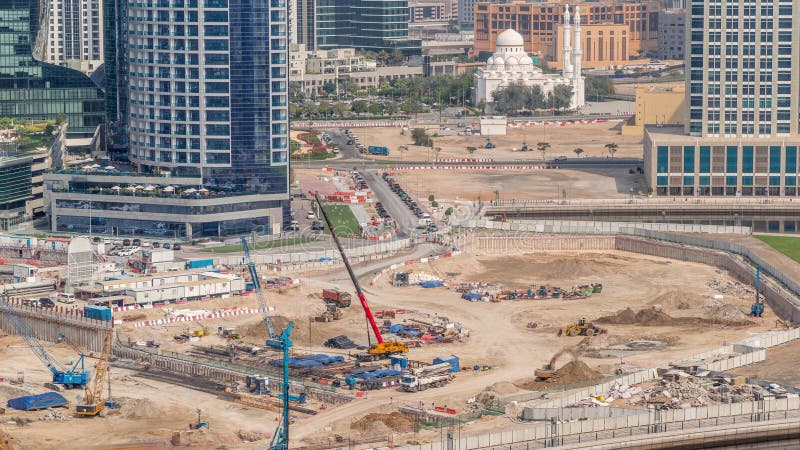 Pile Driving in Foundation Pit for Construction of Apartment Complex ...