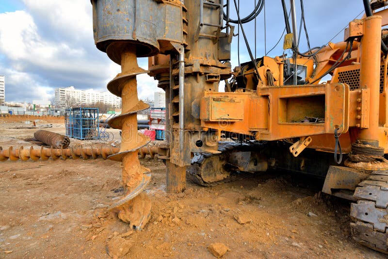Pile Driving Machine on a Construction Site Stock Image - Image of ...