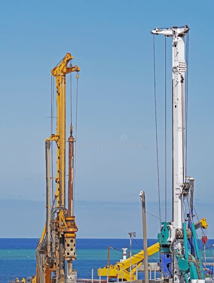 The pile driving machine stock photo. Image of engineering - 198845692