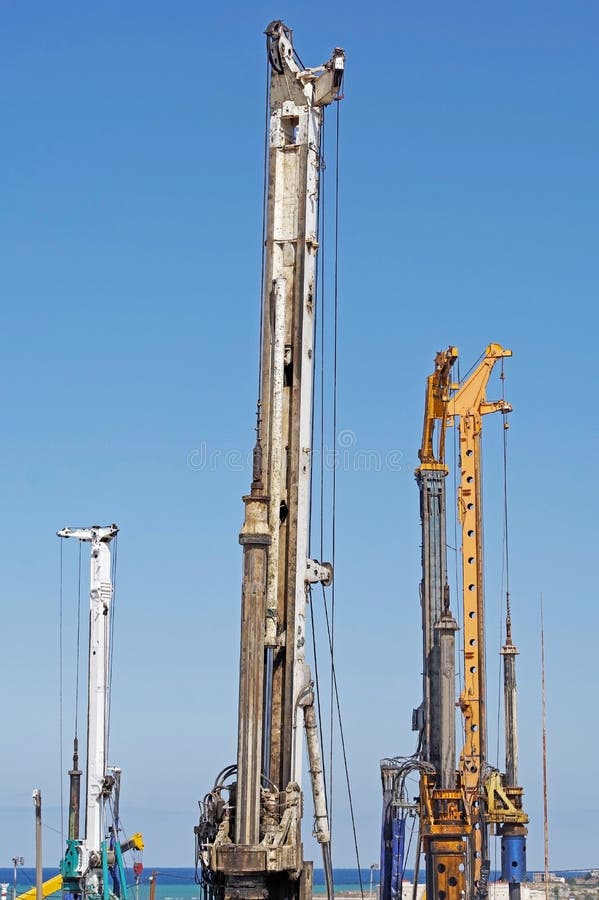 The pile driving machine stock photo. Image of technology - 270296052