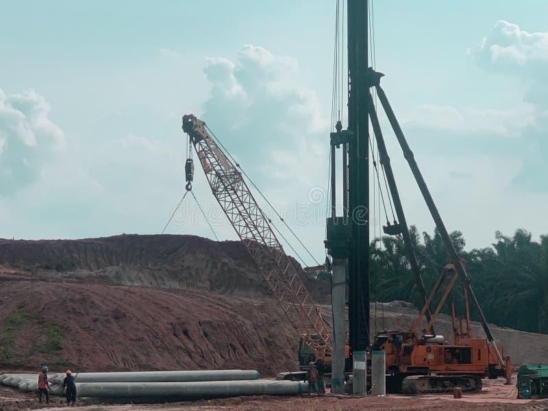 Pile Driving Analyzer Testing in Construction Site Stock Image - Image ...