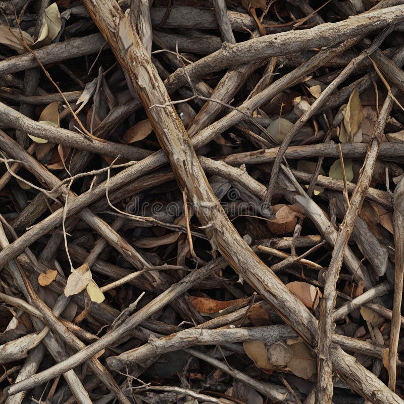 Pile of Dry Branches and Twigs after Tree Pruning. Stock Image - Image ...