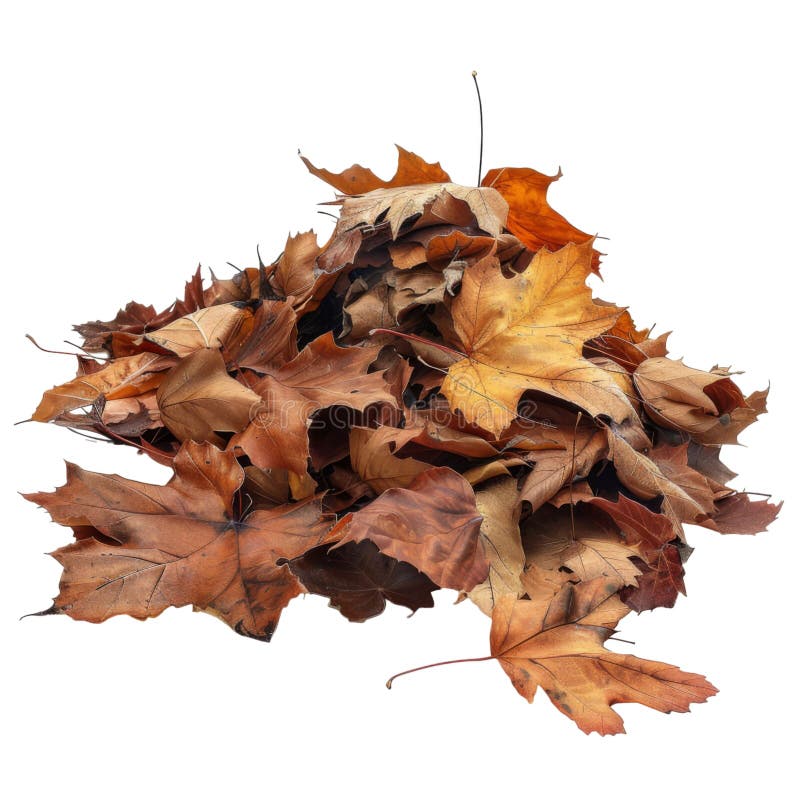 Pile of Dry Brown Maple Leaves on Black Background Stock Photo ...