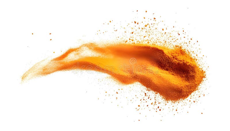 Pile of Dry Curry Powder Isolated on White, Above View Stock Image ...