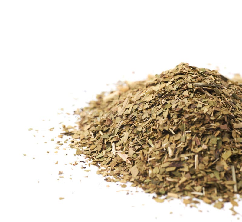 Pile of Mate Tea Leaves Isolated Stock Image - Image of green, heap ...