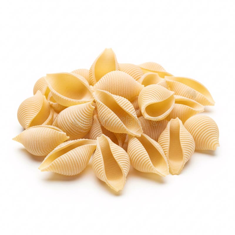 A Pile of Dry Shell Pasta, Creating a Textured Culinary Image Stock ...