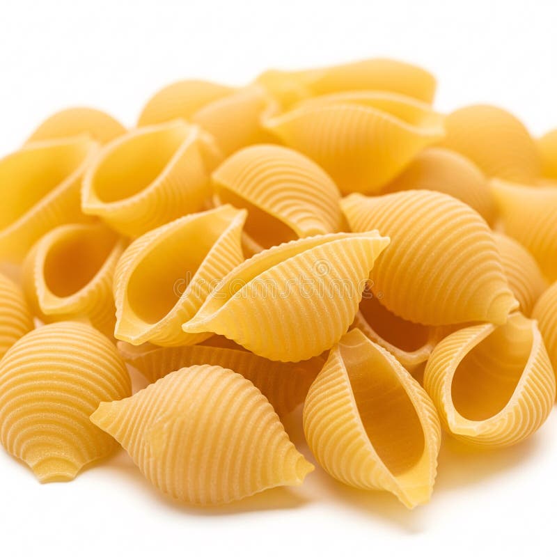 A Pile of Dry Shell Pasta, Creating a Textured Culinary Image Stock ...