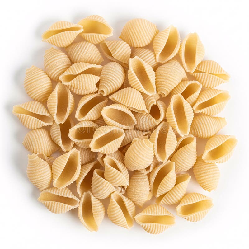 A Pile of Dry Shell Pasta, Creating a Textured Culinary Image Stock ...