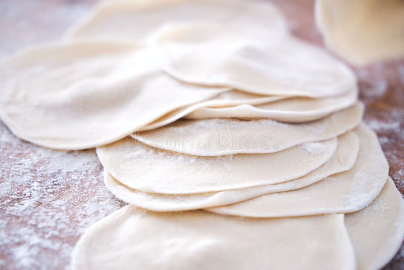 A pile of dumpling skin stock photo. Image of dumpling - 229959034