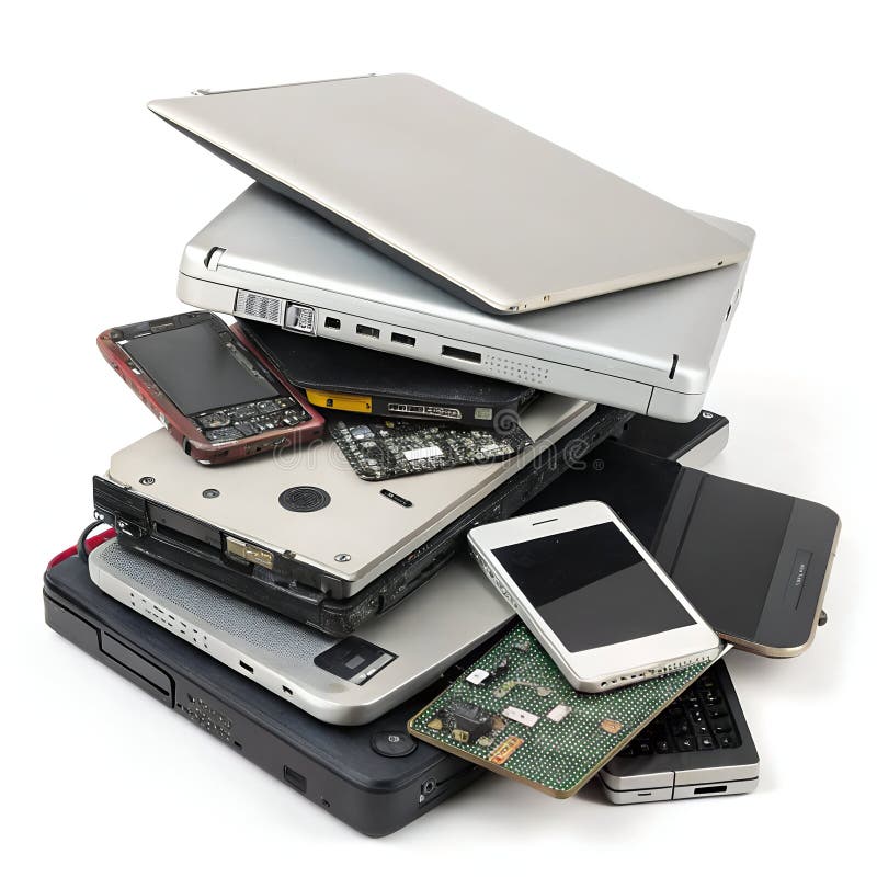 Pile of E-Waste stock illustration. Illustration of sustainability ...