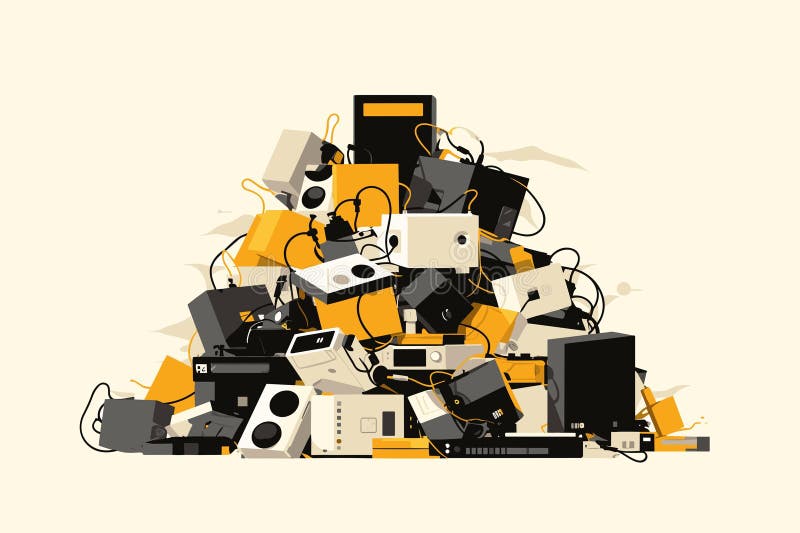 Pile of E-waste Vector Flat Minimalistic Isolated Illustration Stock ...
