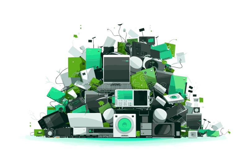 Pile of E-waste Vector Flat Minimalistic Isolated Illustration Stock ...