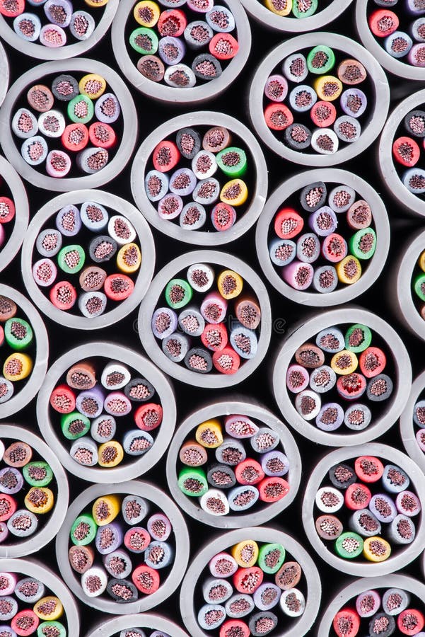 Pile of Electric Cable Cross Section Stock Photo - Image of electricity ...