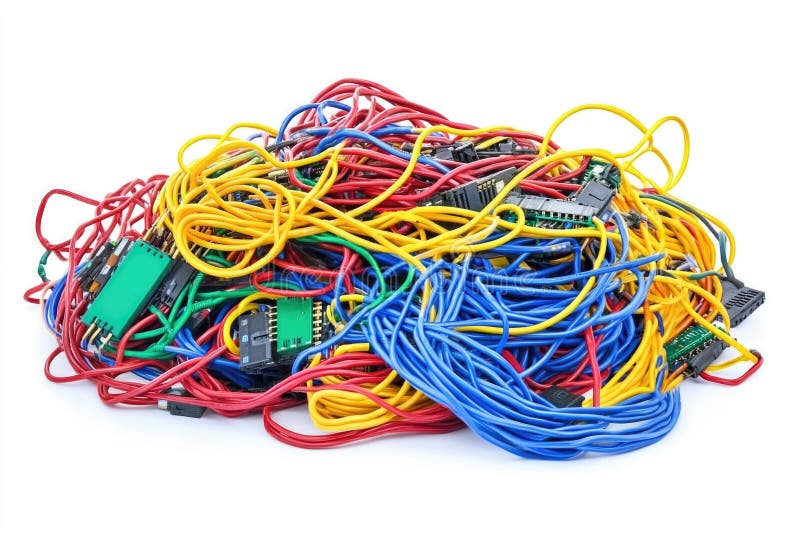 243 Pile Electrical Cables Wires White Background Stock Photos - Free ...