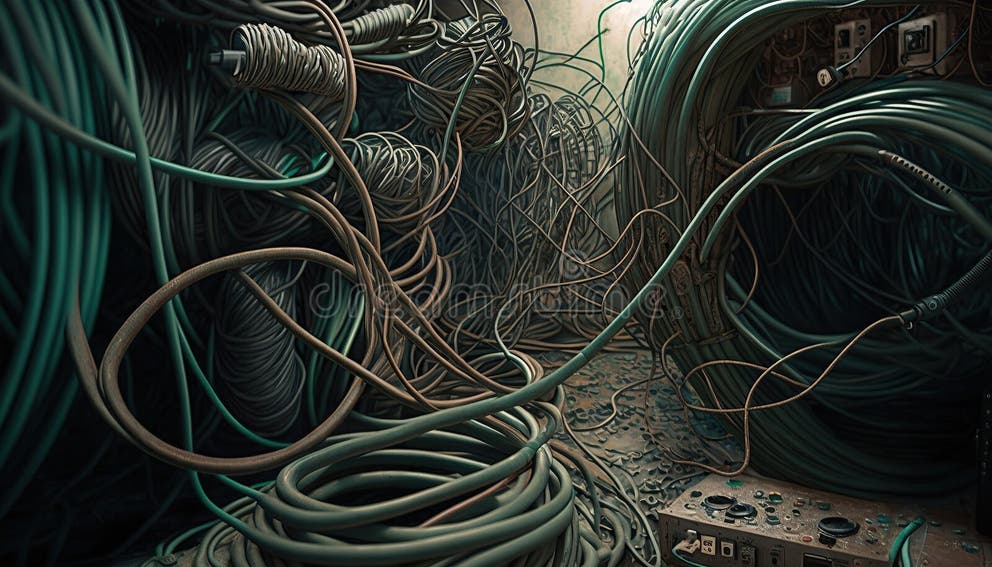 Pile of Electrical Cords Wires and Pipes Created by Generative AI Stock ...