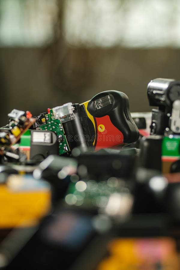 Pile of Electronic Waste from Disassembled Disposable Camera Stock ...