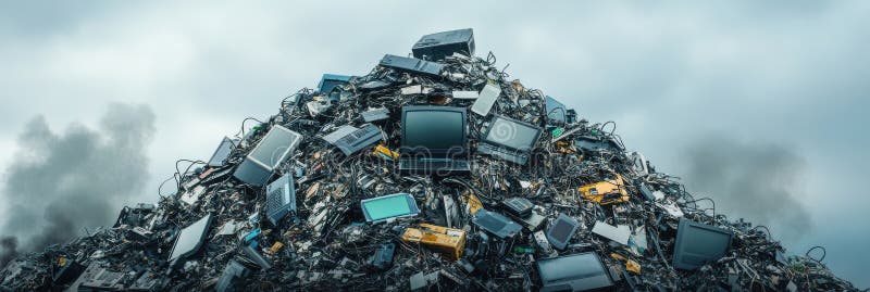 Pile of Electronic Waste Featuring Old Devices and Computing Equipment ...