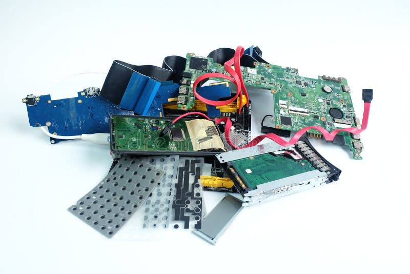 Pile of Electronic Waste, Motherboard Computer and Cpu Microchips ...