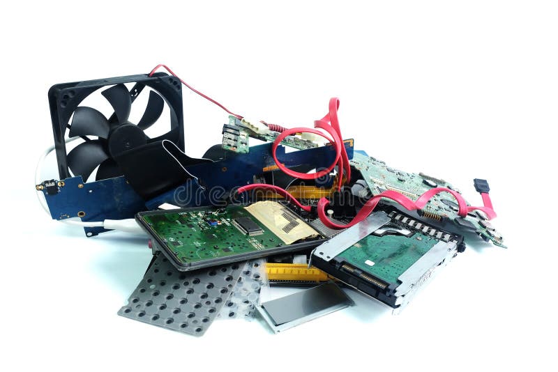 Pile of Electronic Waste, Motherboard Computer and Cpu Microchips ...
