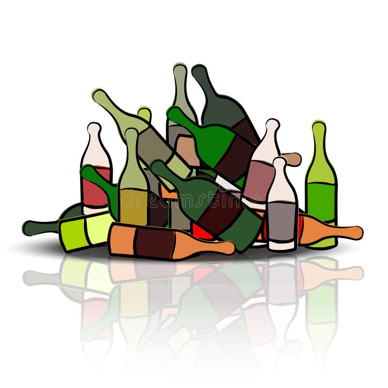 Pile of empty bottles stock vector. Illustration of bottle - 32850751