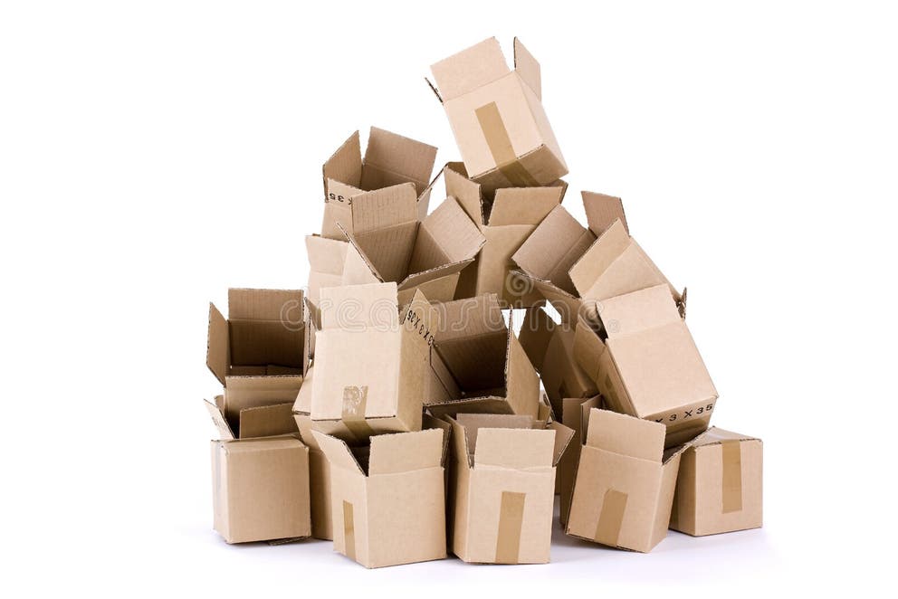 Pile of Empty Cardboard Boxes Stock Image - Image of packaging, post ...