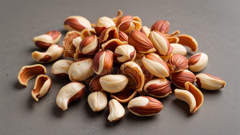 Single Roasted Groundnut Skin Pile with Curled Edges and Reddish Tone ...