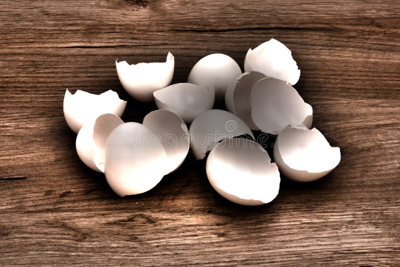 A Pile of Empty White Egg Shells, HDR Toning Image with Shadows Stock ...
