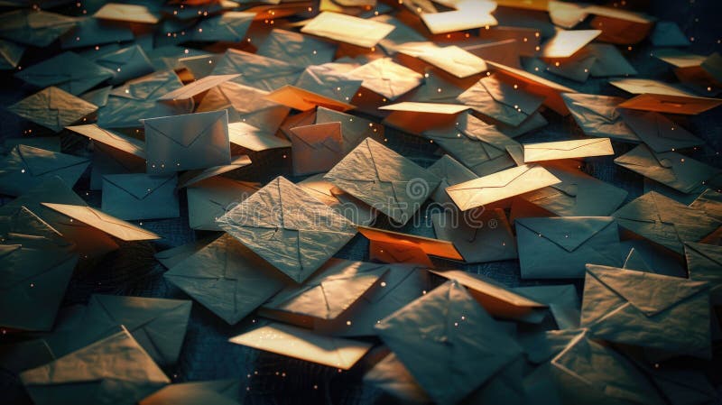 Pile of Envelopes on Table stock photo. Image of office - 372100998