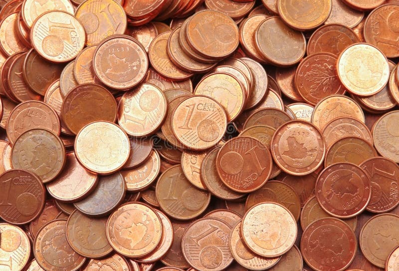 Pile of 1 euro cents stock photo. Image of pile, background - 49653442
