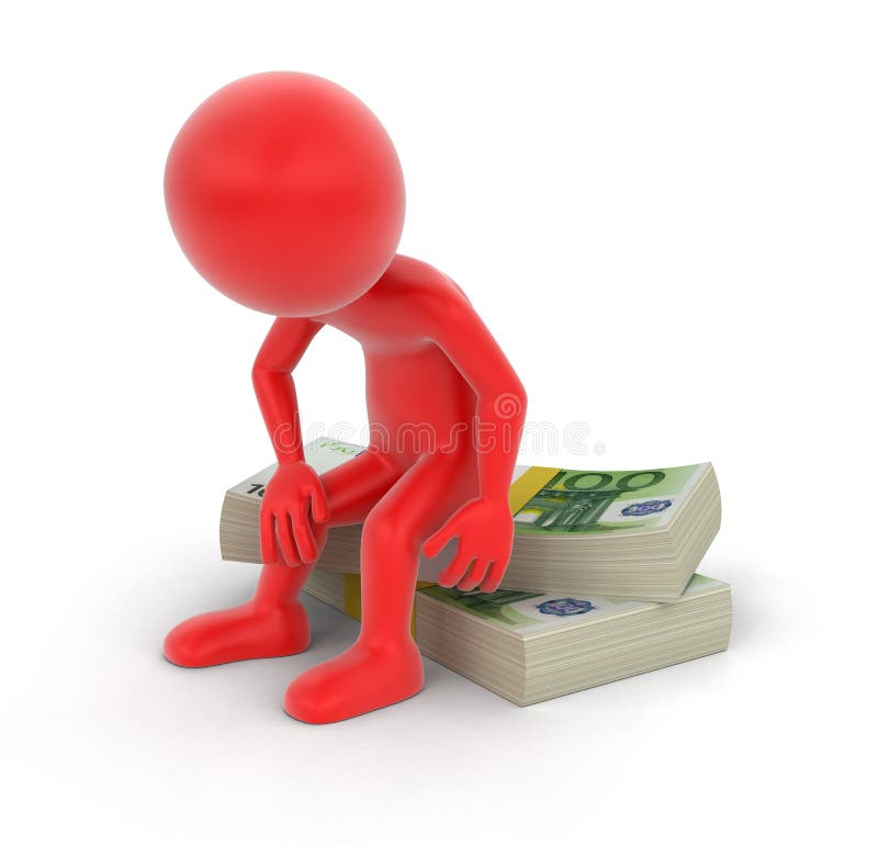 Pile of Euro and Man (clipping Path Included) Stock Illustration ...
