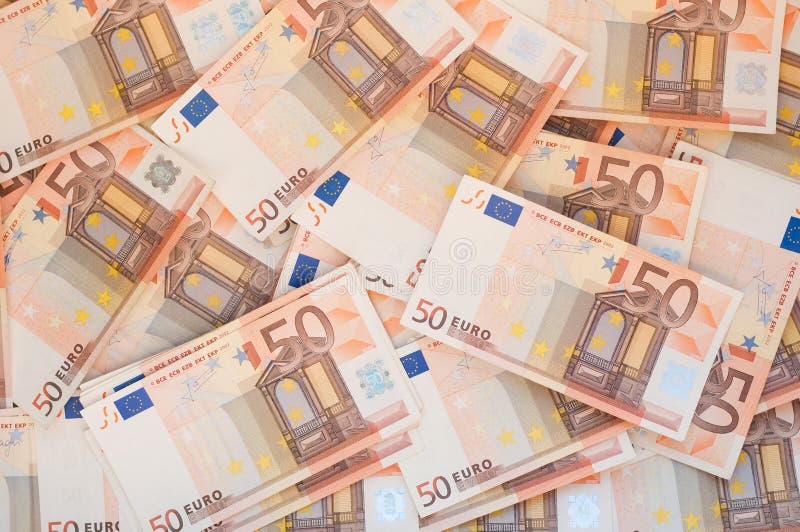 Pile of 50 Real Euro Notes on White Stock Photo - Image of exchange ...