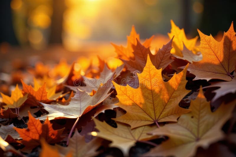 Pile of Fallen Leaves, Earthy Tones, Sunlight , Decay, Stock Stock ...