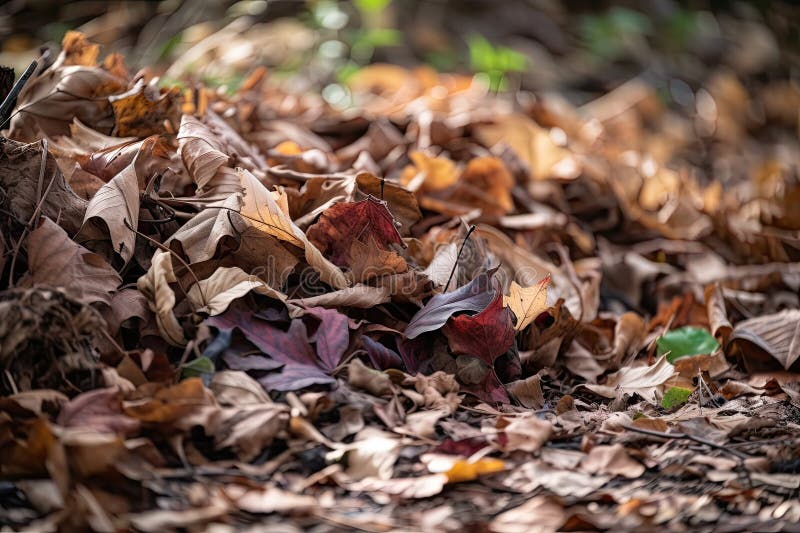 Pile of Fallen Leaves, Rustling in the Breeze Stock Image - Image of ...