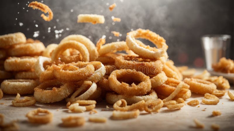 Pile of Fast Food Onion Rings on a White, Isolated. Stock Illustration ...