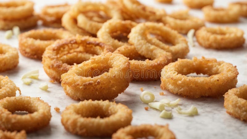 Pile of Fast Food Onion Rings on a White, Isolated. Stock Illustration ...