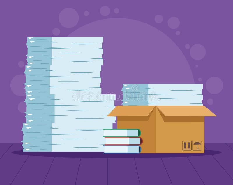 Pile files in box stock vector. Illustration of stacks - 232580402