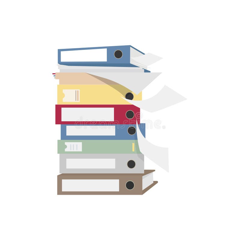 Pile of Files and Folders Graphic Illustration Stock Illustration ...