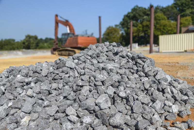 Pile of Fill Rock at Construction Site Stock Image - Image of station ...