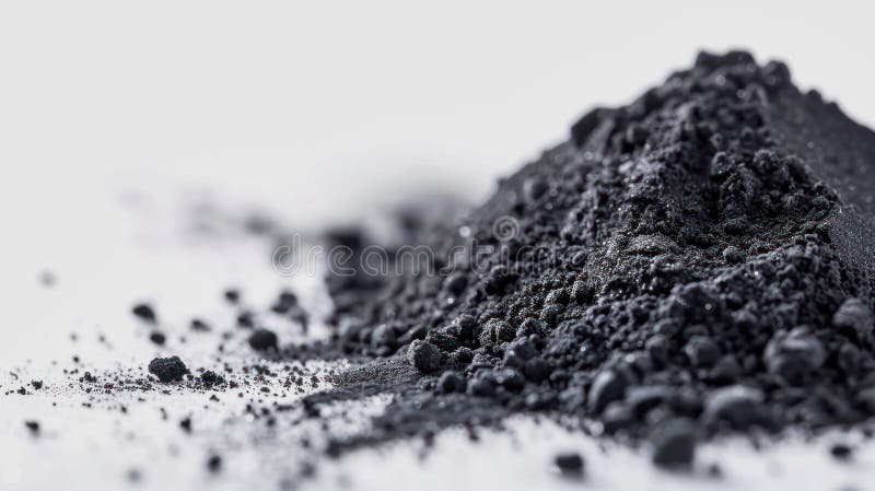Pile of Fine Black Powder Against White Background Stock Image - Image ...