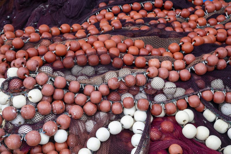 Pile of red fishing nets stock photo. Image of nets - 111242448