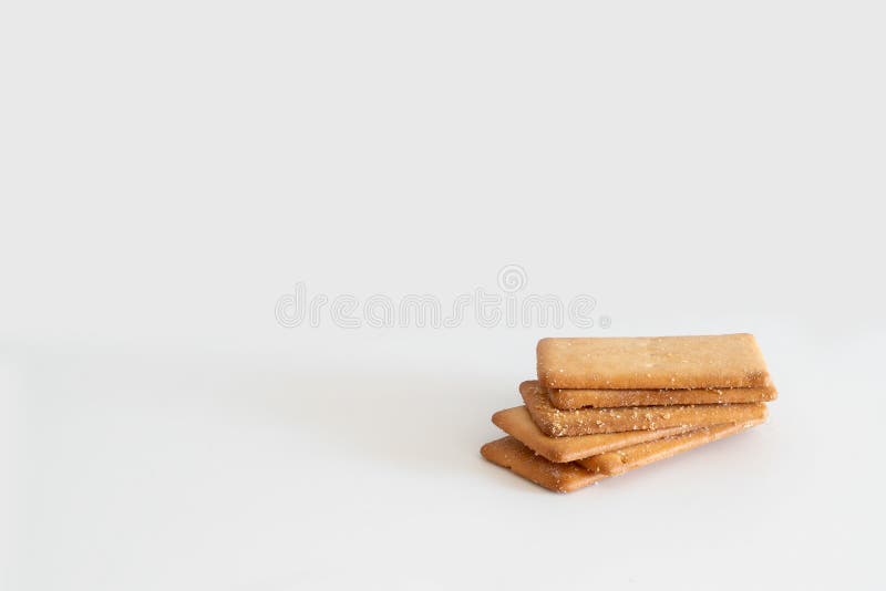 Pile of Five Rectangular Butter Biscuits Stock Photo - Image of closeup ...