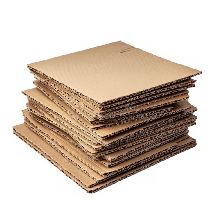 Pile of Flat-pack Cardboard Boxes, on a White Background Stock Image ...