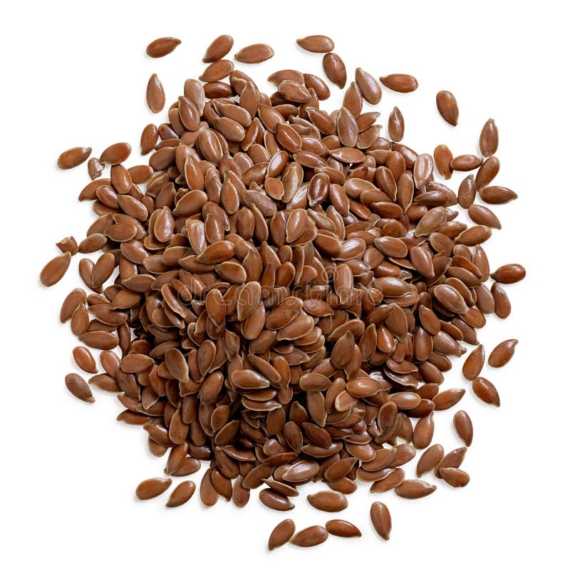 Pile of Flax Seeds Isolated on White from Above Stock Image - Image of ...