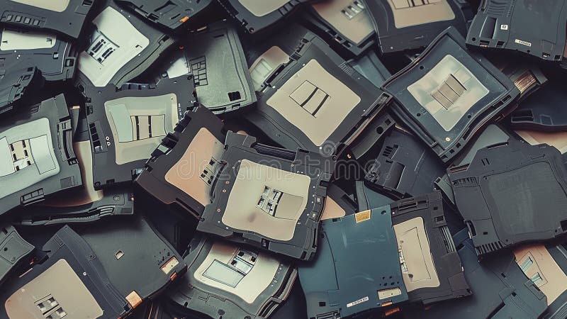 Pile of Floppy Disks Computer Technology Old Retro Style Abstract ...