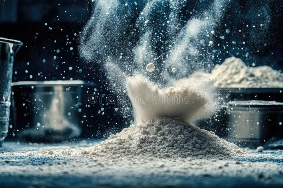 A Pile of Flour Covered with a Thin Layer of Powder, Often Used in ...