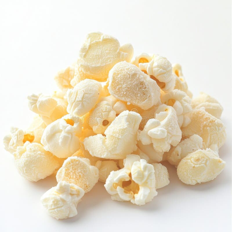 A Pile of Fluffy, White Popcorn Pieces on a Light Background Stock ...