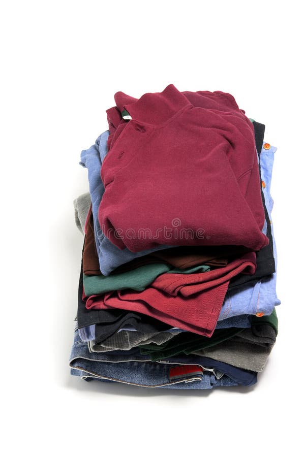 Pile of Folded Clothes stock photo. Image of stack, housework - 19876950